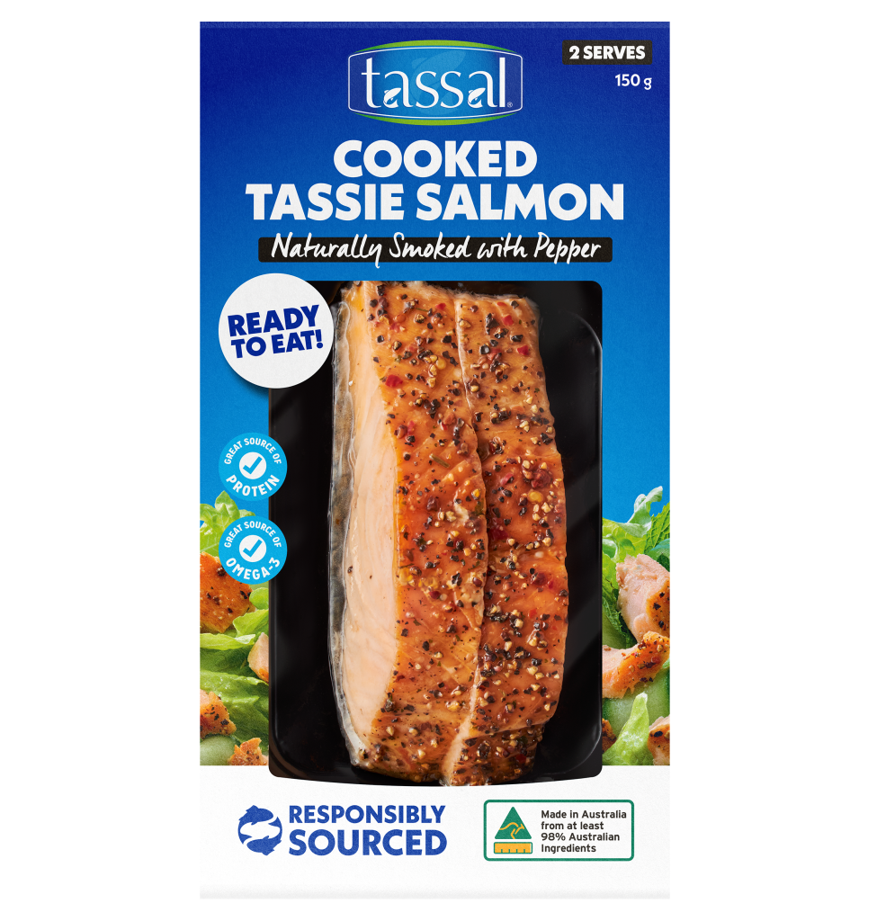 Cooked Tassie Salmon with Pepper 150g HR - Tassal Aussie Seafood