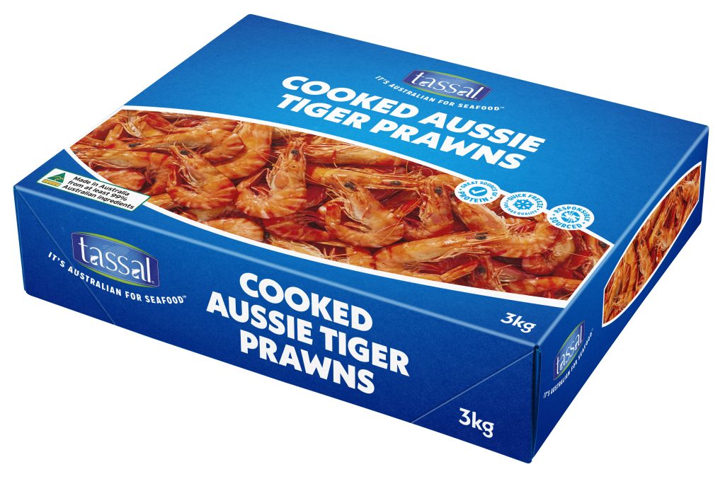 Tassal Renders 3Kg Prawn Carton Cooked 3D - Tassal Aussie Seafood